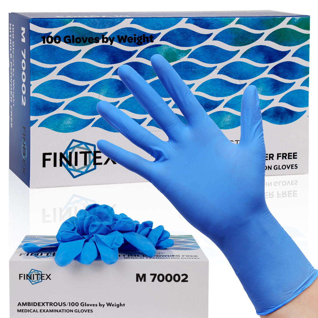 FINITEX 4mil Blue Nitrile Exam Gloves, for Food, Dental, Hair Salon ...